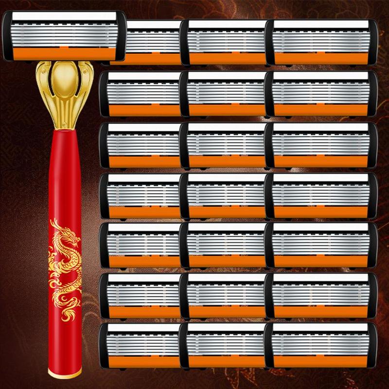 Men's Dragon Pattern Razor Set, 1 Set Including 1 Count Razor with ...