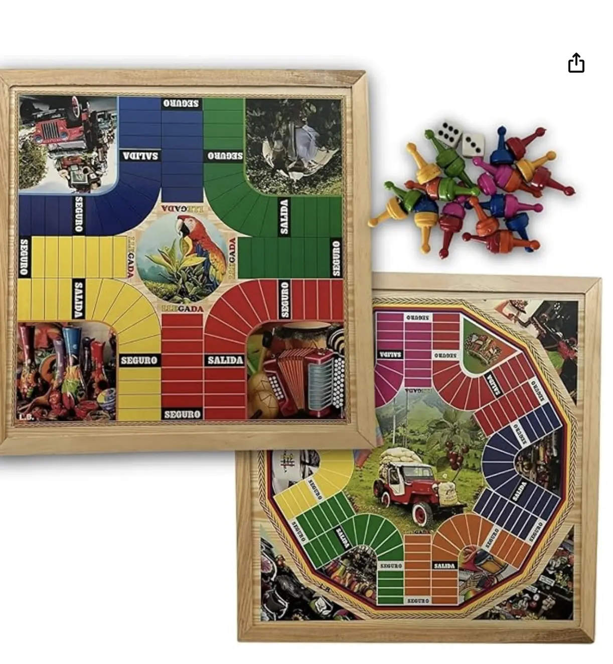 Colombian Parques Magnetic Board Game Double-Sided 4 & 6 Player Set Fun ...