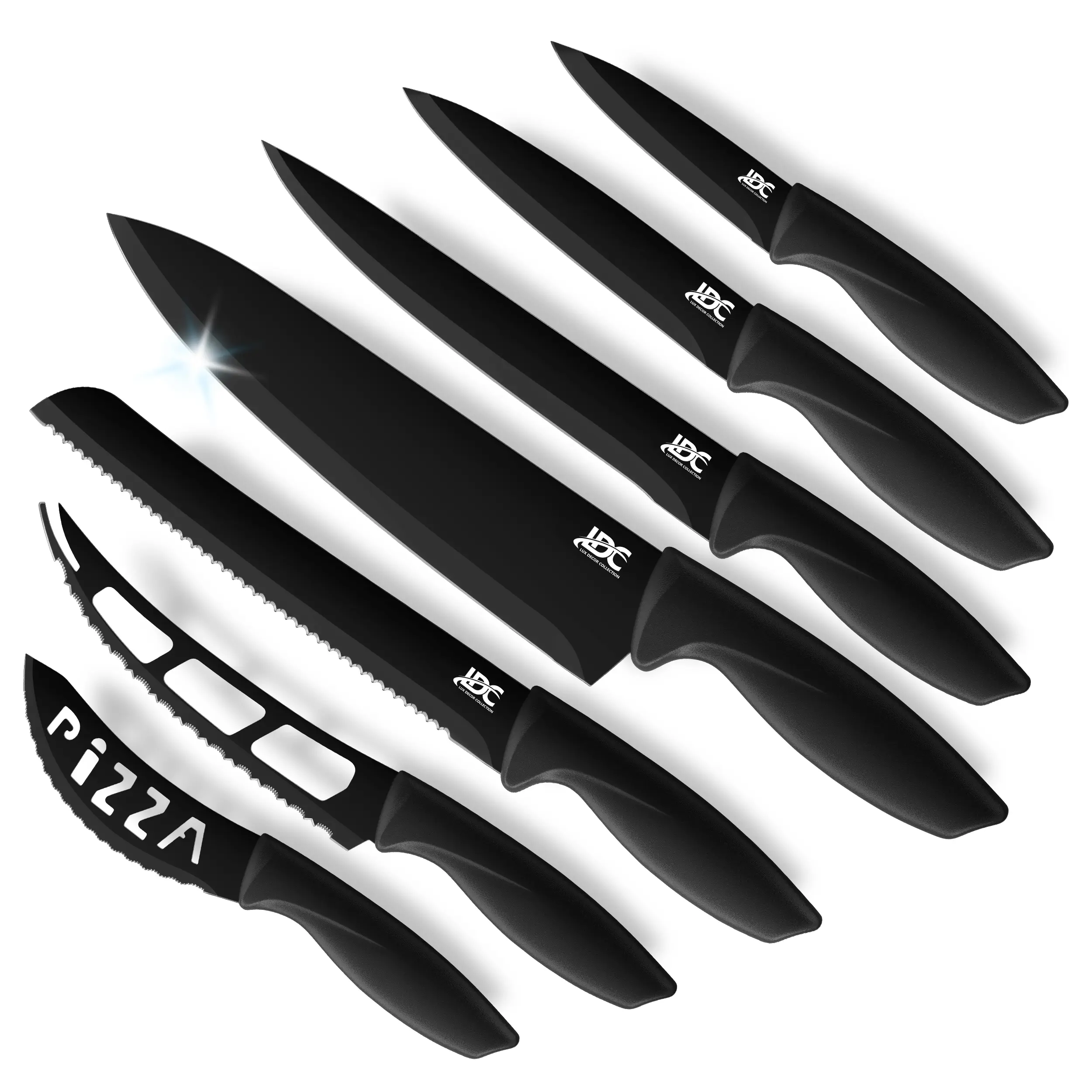 Lux Decor 7-Pc Knife Set - Anti-Slip Grip With Ergonomic Handle -Ultra ...