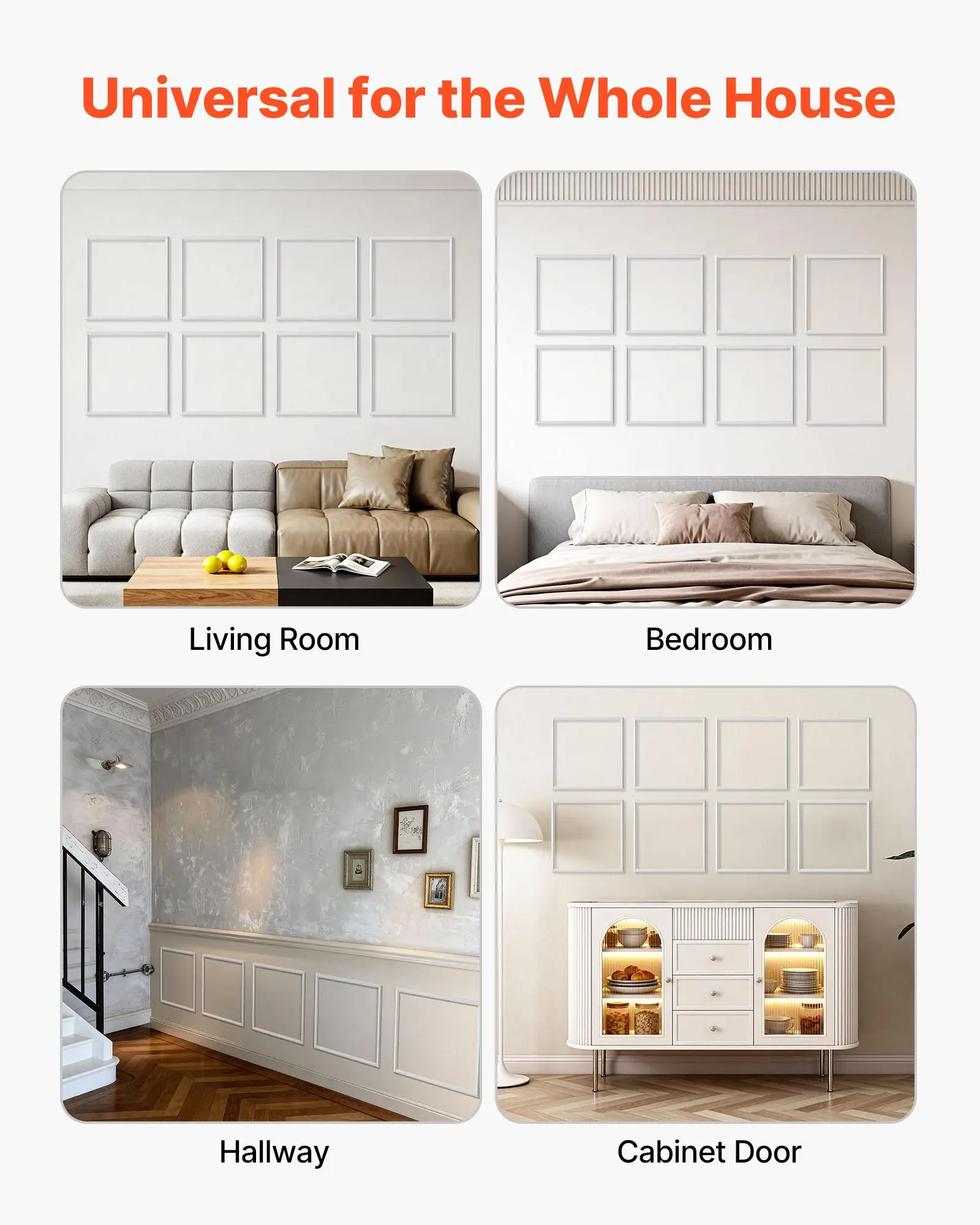 VEVOR Wall Molding 12 Pack, 20 x 20 in Wainscoting Panels Kit ...