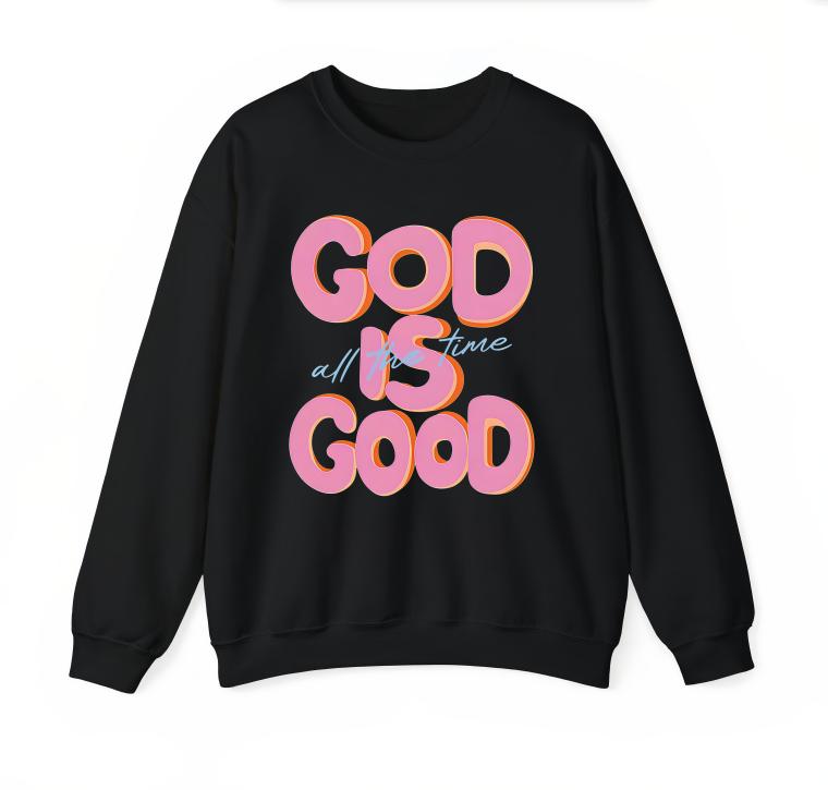 Washed Pure Cotton T - Shirt, Casual Fashion, With 'GOD IS GOOD All The ...