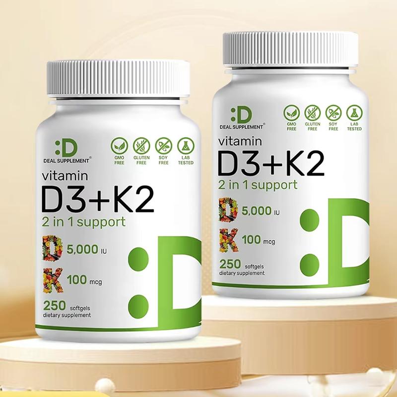 2XX Deal Supplement Vitamin D3 & K2, 250 Veggie Softgels | 2-in-1 ...