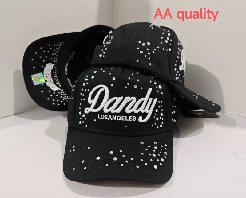 Black 'Dandy Los Angeles' Rhinestone-Embellished Cap: Sparkly Statement ...