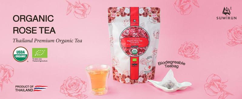 Suwirun Organic Rose Tea 25 Bags – 100% Pure Rose Petals – Delicate ...
