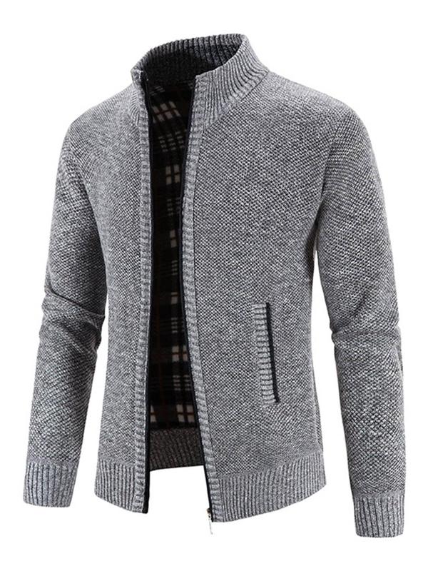 Men's Winter Jacket Pocket Zipper Mock Neck Heated Jacket, Streetwear ...