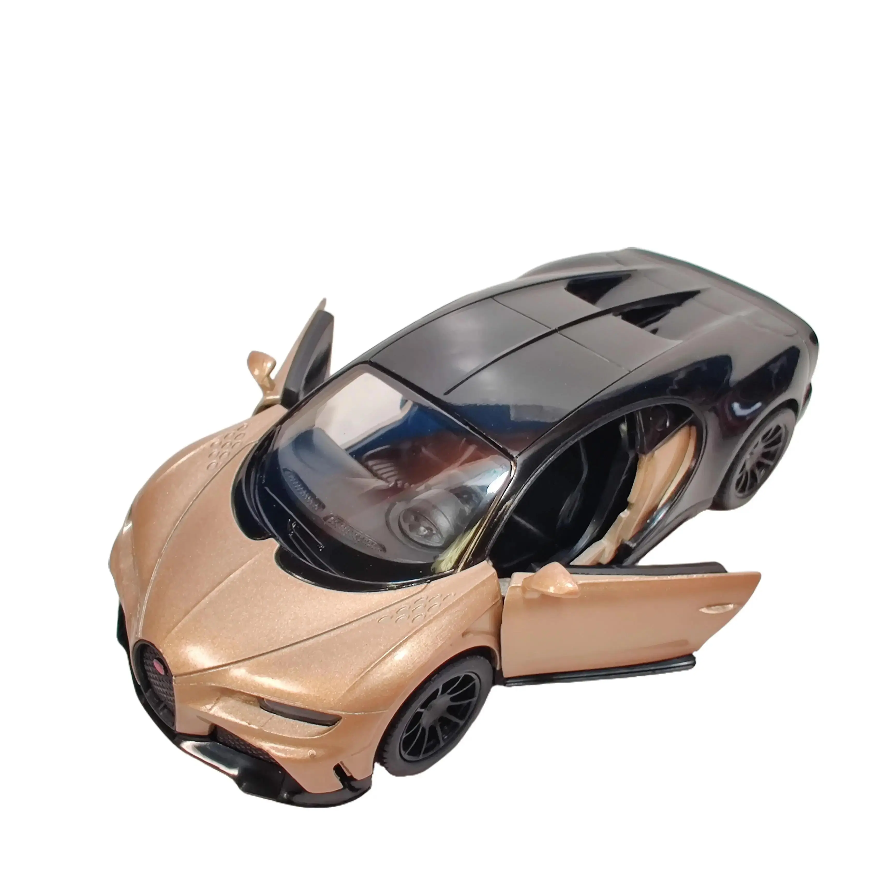 KINSMART 1:36 Scale BUGATTI CHIRON SUPERSPORT Diecast Car Gold/Black ...