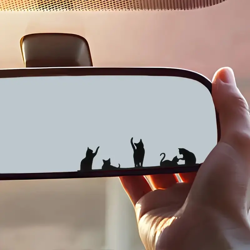 1PC cute cat silhouette sticker, suitable for car rearview mirrors ...