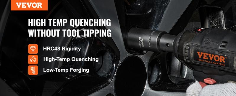 VEVOR 3/8" Drive Impact Socket Set, 90 Piece SAE 1/4"-3/4" and Metric 6 ...