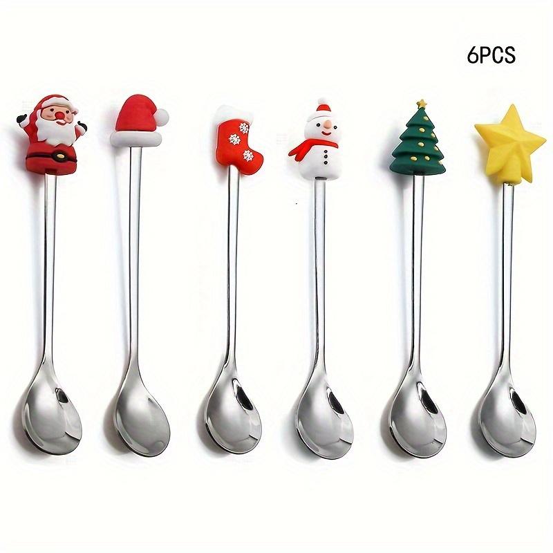 6pcs Christmas Coffee Spoon Set - Doll Cute Mixing Spoon for Restaurant ...