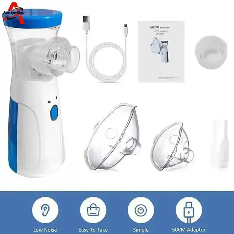 ApexSportGear Portable Nebulizer, Ultrasonic Mesh Cool Mist Nebulizer ...