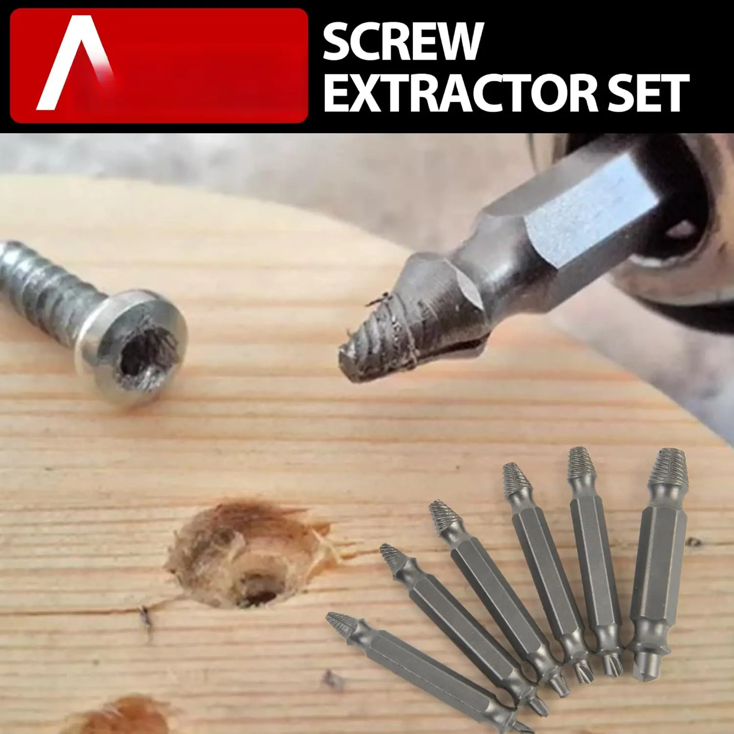 Damaged Screw Extractor Set, 6 count Stripped Screw Grab Kit, Easy ...