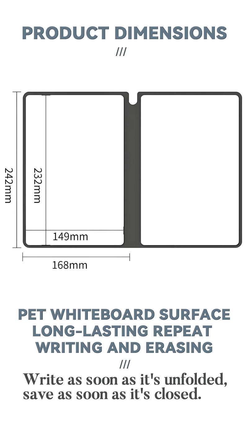 Embrink Reusable Whiteboard Notebook, PET Dry Erase Draft Book for ...