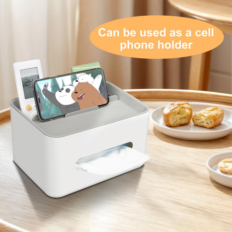 Multifunctional Desktop Storage Box with Remote Control Holder Tissue ...