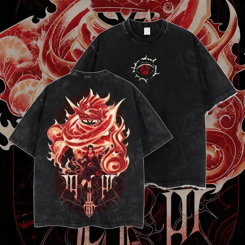 Itachi Naruto Retro Vintage Unisex Oversize Anime Manga Acid Washed ...
