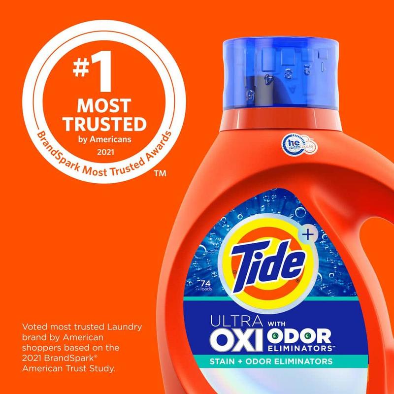 Ultra Oxi Odor Eliminators Unscented Liquid Laundry Detergent, 94-Loads ...