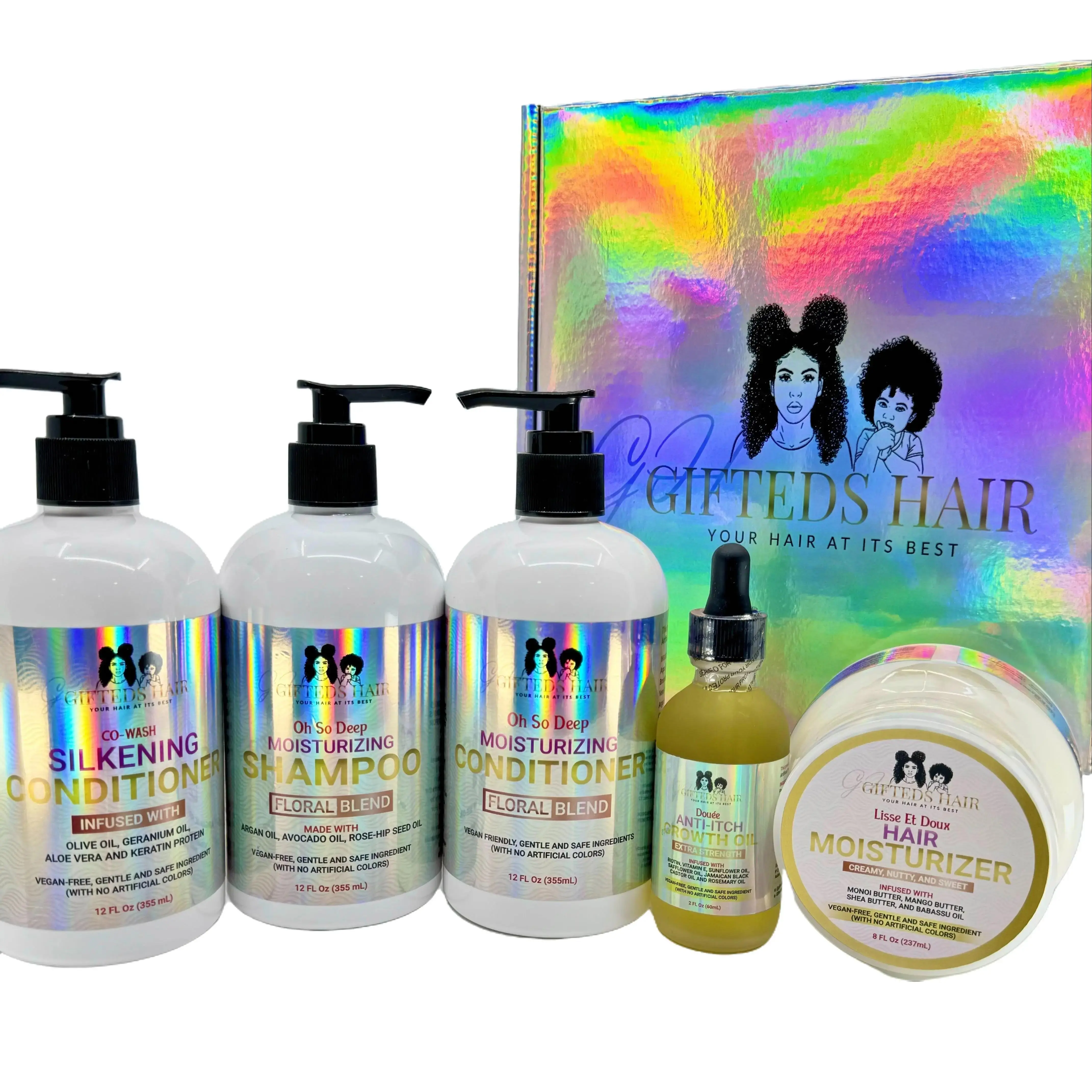Gifted Cosmetics Moisture Restoration Bundle: Moisturizing Shampoo ...