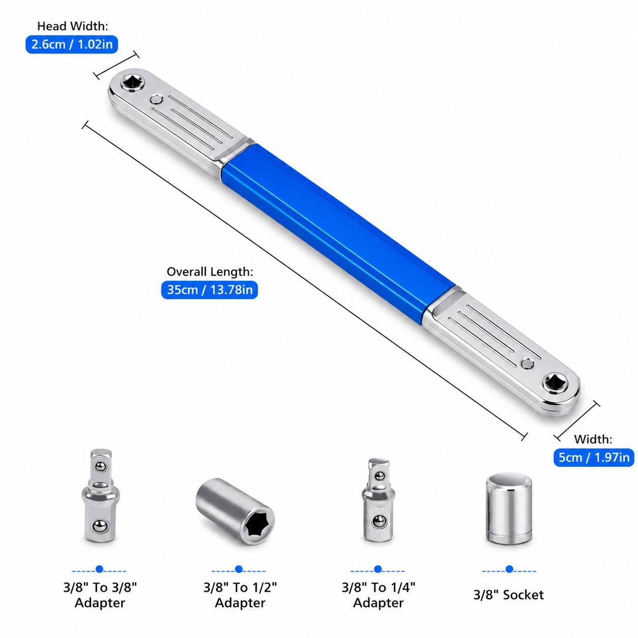 Blue Alloy Steel Manual Connector Handle - Low Profile Hardware, Chrome ...