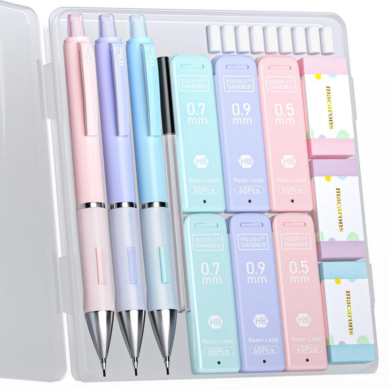 Four Candies Pastel Mechanical Pencil Set, Cute pretty Colored - 3PCS ...