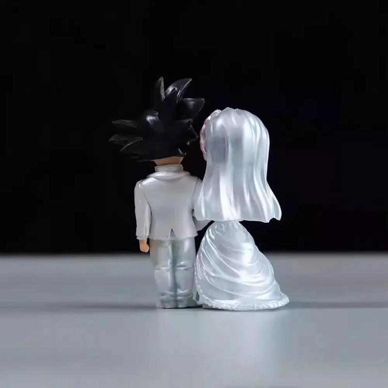 DBZ Cute Anime Wedding Couple Figure – Bride and Groom PVC Collectible ...