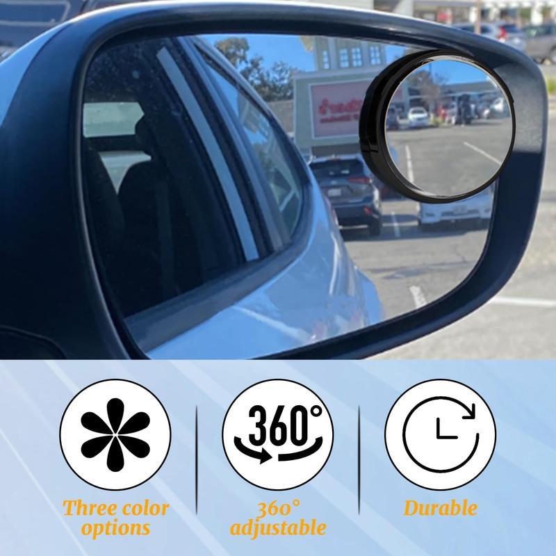 Round Convex Rear View Mirror 2-Pack, Glass Side View Mirrors with ...