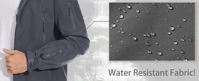 Men's Tactical Jacket 7 Pockets Performance Fleece Lined Water ...