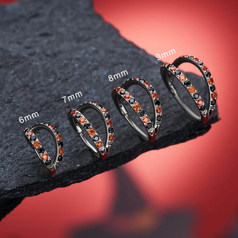 Oufer 20G Halloween Theme CZ Nostril Nose Piercing Ring Hinged Segment ...