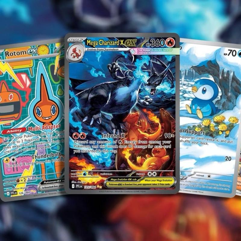 Pokémon Mega Evolution Phantasmal Flames Elite Trainer Box with 9 ...