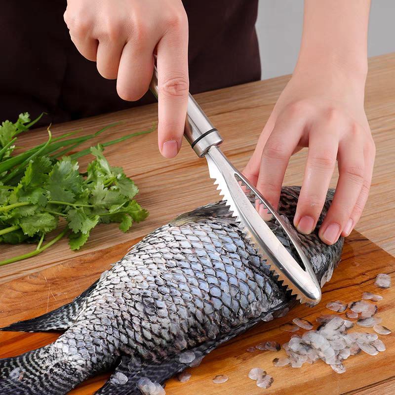 Fish Scale Scraper, 1 Count Stainless Steel Fish Scale Remover ...