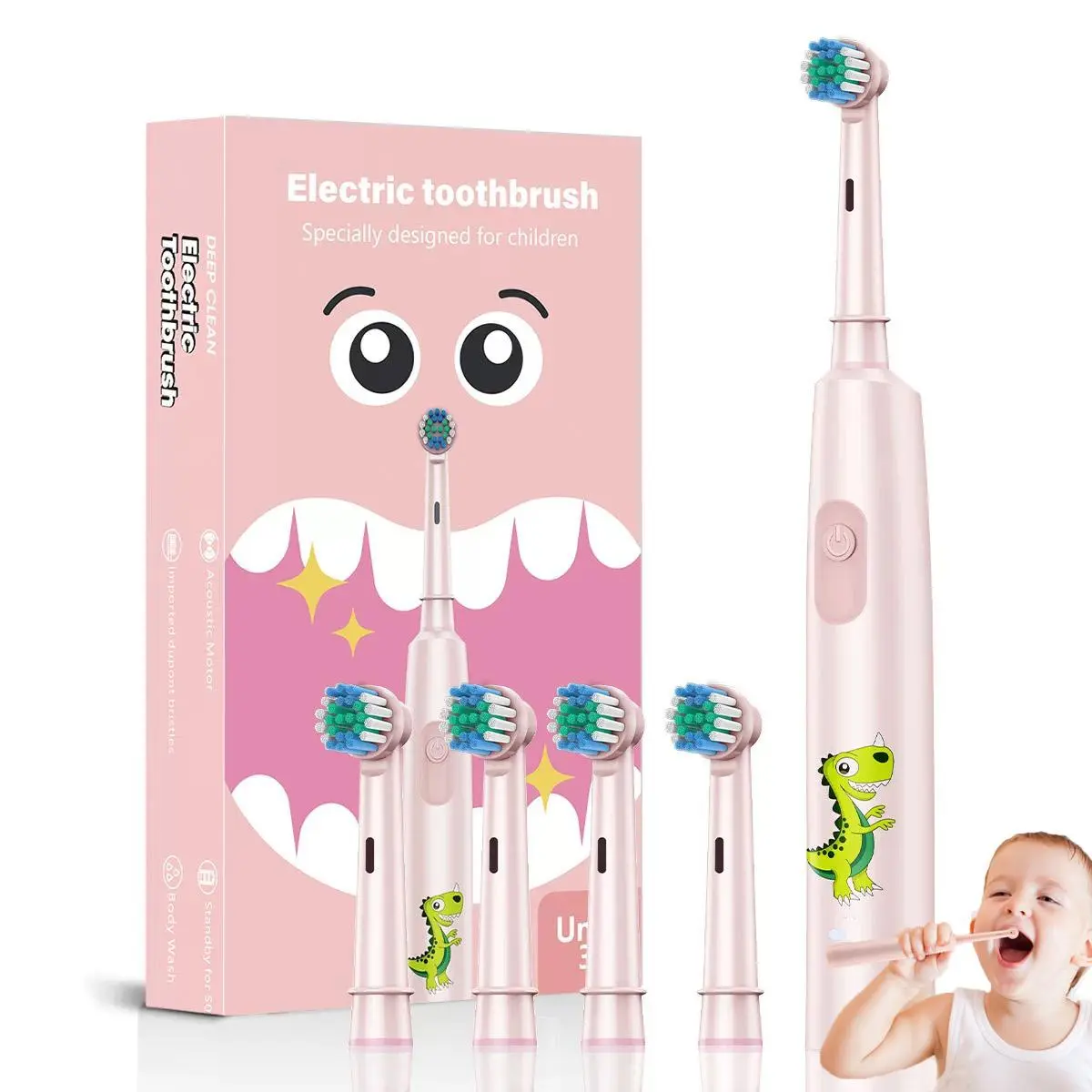 Cute Cartoon Design Electric Toothbrush, 1 Set Rechargeable Toothbrush ...