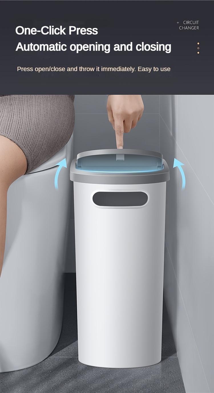 Stylish Large Capacity Push-On Kitchen Trash Can with Lid - Space ...