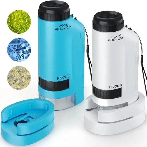 Portable Microscope for Kids Zoom 60x-180x,Handheld Mini Microscope ...