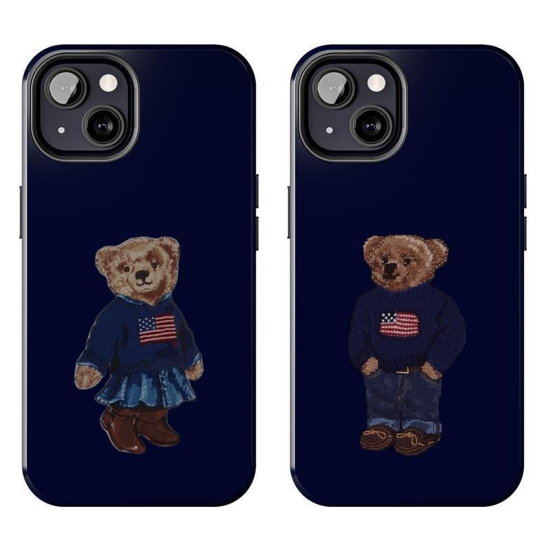 Couples Polo Bear Phone Case, Matching Luxury Cover For iPhone , Gift ...