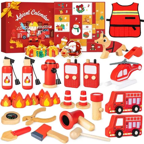 Christmas Fireman Role Play Set for Kids Pretend Firefighter Costume 24 ...