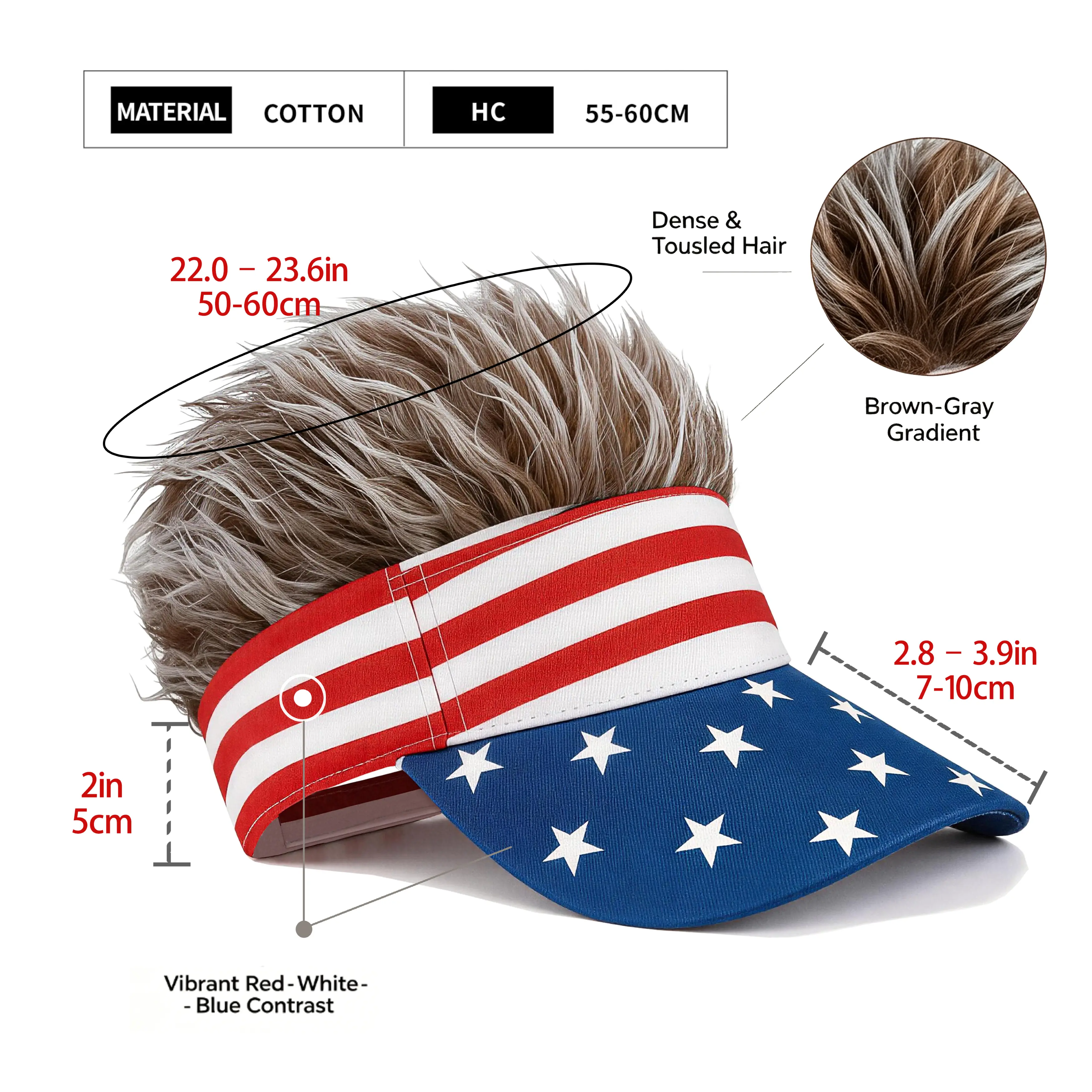 American Flag Wig Hat Celebrate 250 Years of American Heritage in Style ...