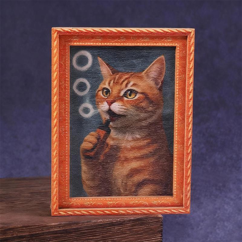 1pc Cute Cat Fridge Magnet, Wooden Refrigerator Magnet, Singing Orange ...
