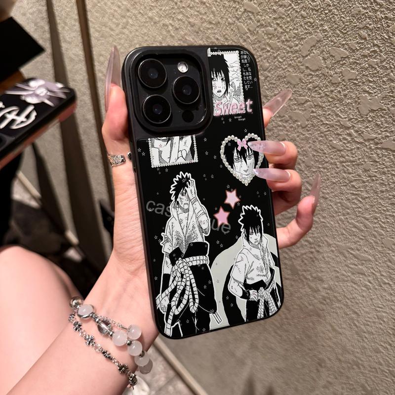 Phone Case: Black - themed Collage with Iconic Manga Scenes and Sweet ...