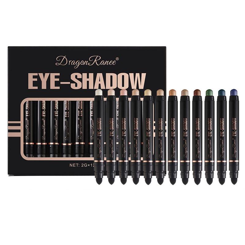 Long Lasting Eyeshadow Pencil Set, 12pcs/box High Pigmented Eye Shadow ...