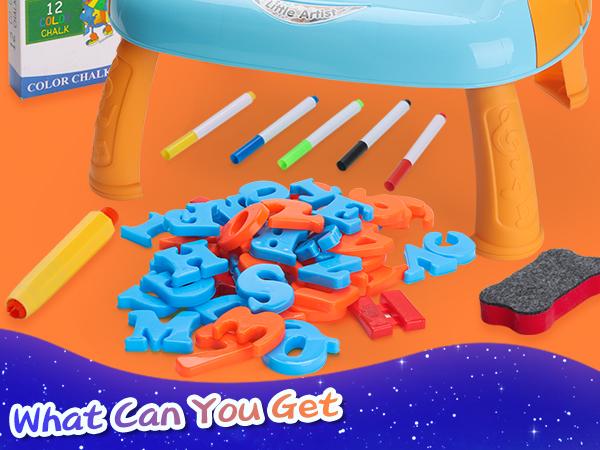 Small Erasable Drawing Board Easel with Letters and Numbers Kid's ...