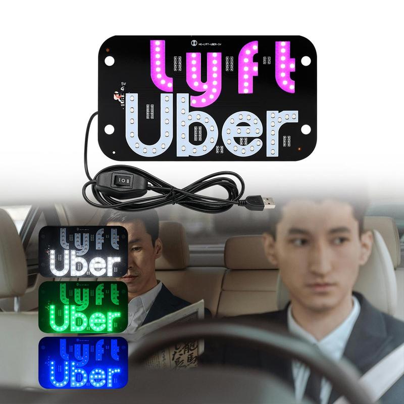Car Windshield LED Sign, USB Taxi LED Panel Light, Multifunctional 2 in ...
