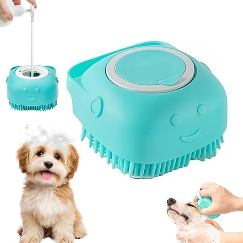 PetGroomingBathMassageBrush with Soap and Shampoo Dispenser Soft ...