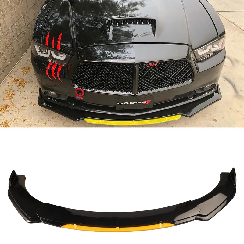 For Dodge Challenger SRT SXT Front Bumper Lip Spoiler Splitter Black ...