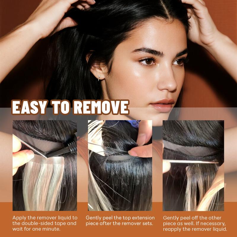 Luxetress 14-24 Inch Jet Black & Dark Brown Tape In Hair Extensions ...