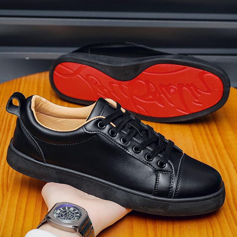 Red Sole Casual Shoes Simple Sneakers Fashion Trend Leather Shoes ...
