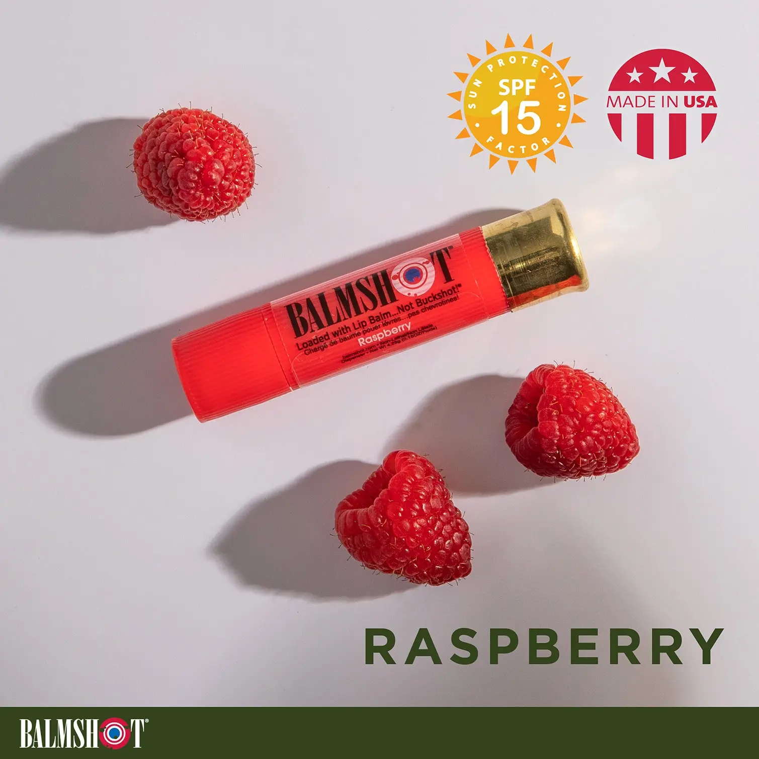 BALMSHOT Raspberry Lip Balm with SPF 15 -- Real Shotgun Shell Design ...