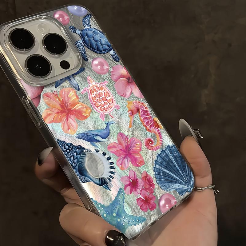 Ocean Sea Turtle Seahorse Conch Whale Flower Pattern Phone Case For ...