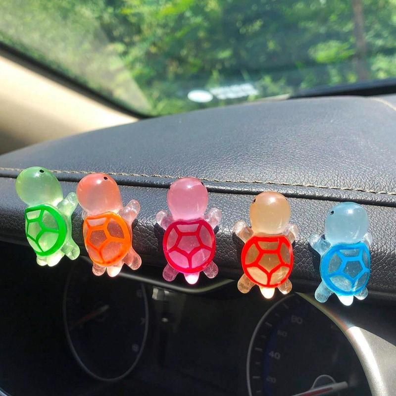 Cute Turtle Design Car Interior Decoration, 5 Counts Mini Resin Car ...