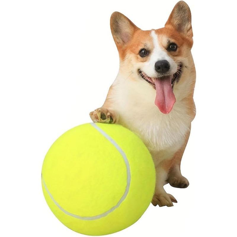 Interactive Pet Tennis Ball Rubber Chew Toy, High Elasticity Striped ...