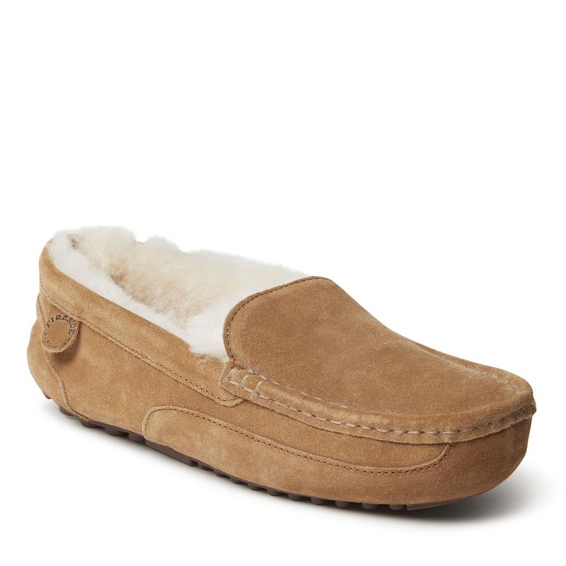 Fireside By Dearfoams Men's Melbourne Genuine Shearling Moccasin ...