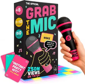 Grab The Mic - Karaoke-Style Game with Foam Microphone, 125 Word Cards ...
