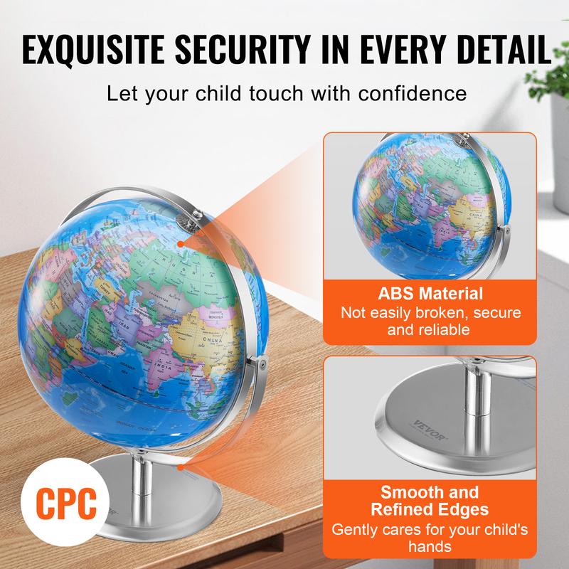 VEVOR Talking World Globe, 9 in/228.6 mm, Interactive Globe for Kids ...